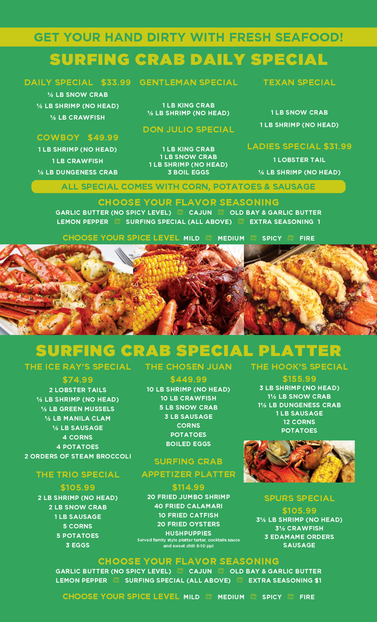Menu - Surfing Crab