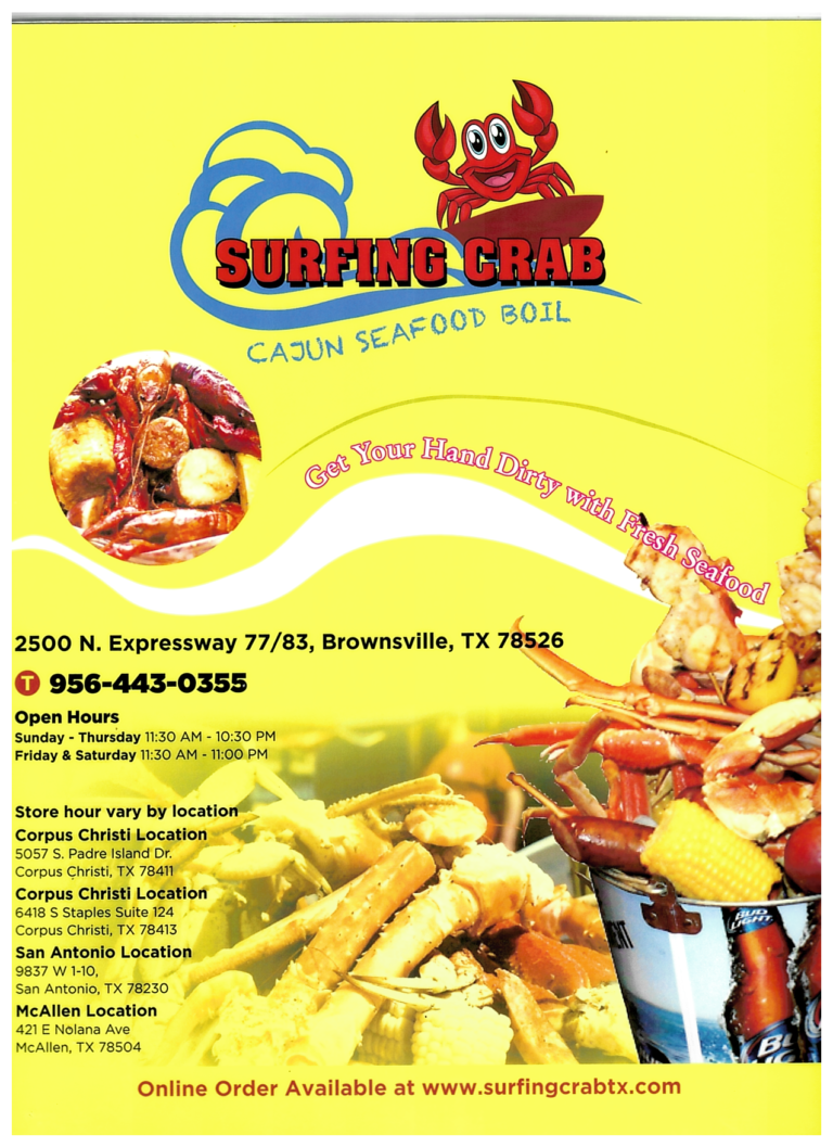 Menu - Surfing Crab
