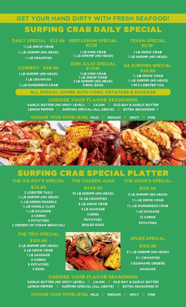 Menu - Surfing Crab