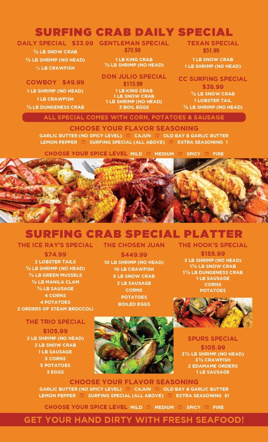 Menu - Surfing Crab