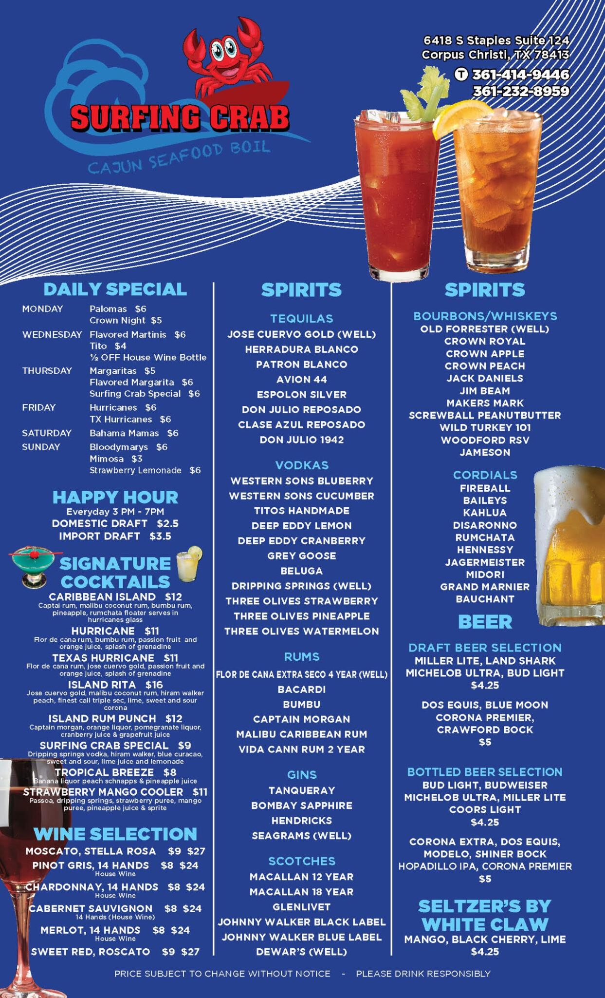 Menu - Surfing Crab
